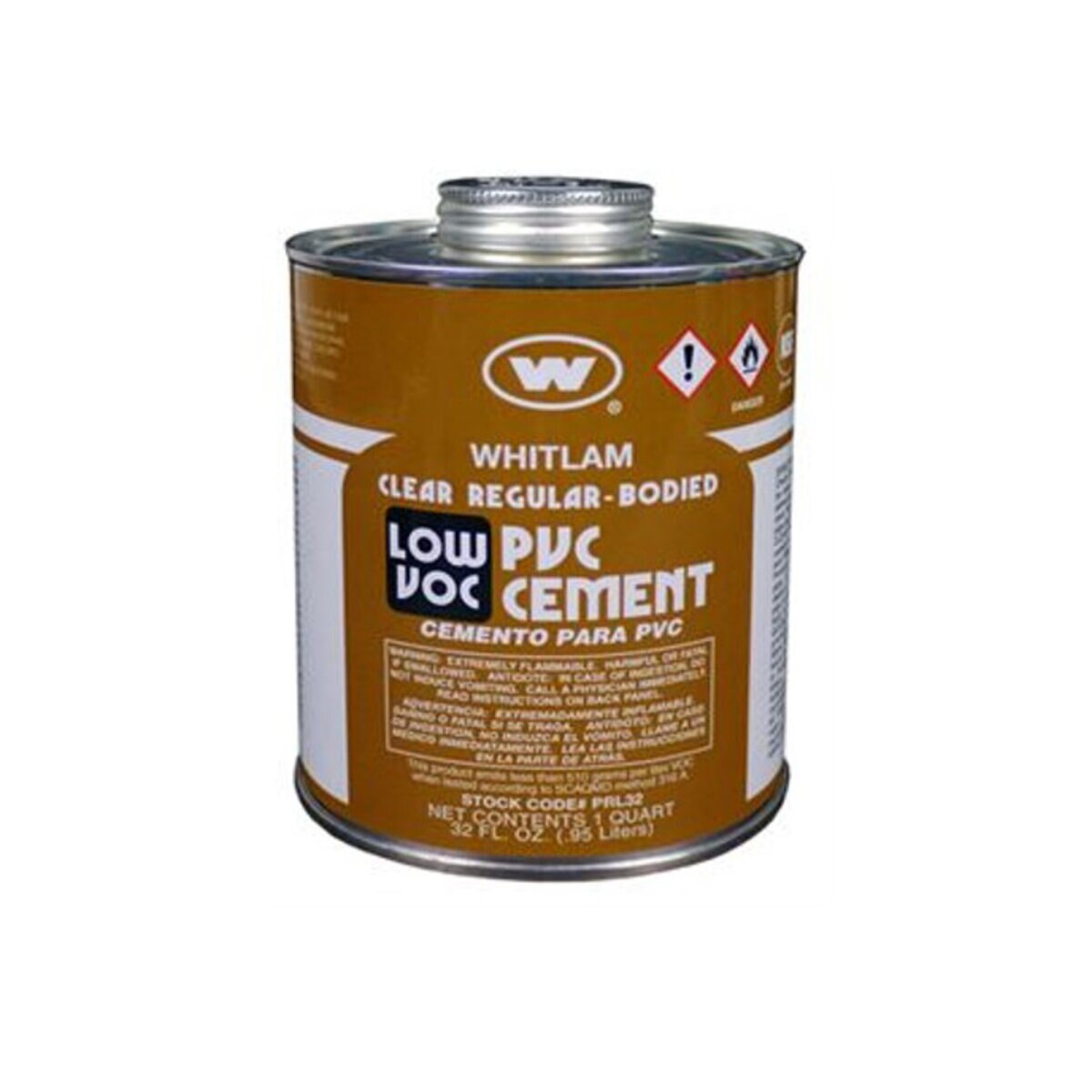 Whitlam Clear Regular Body Low VOC PVC Cement 1 qt | SiteOne US