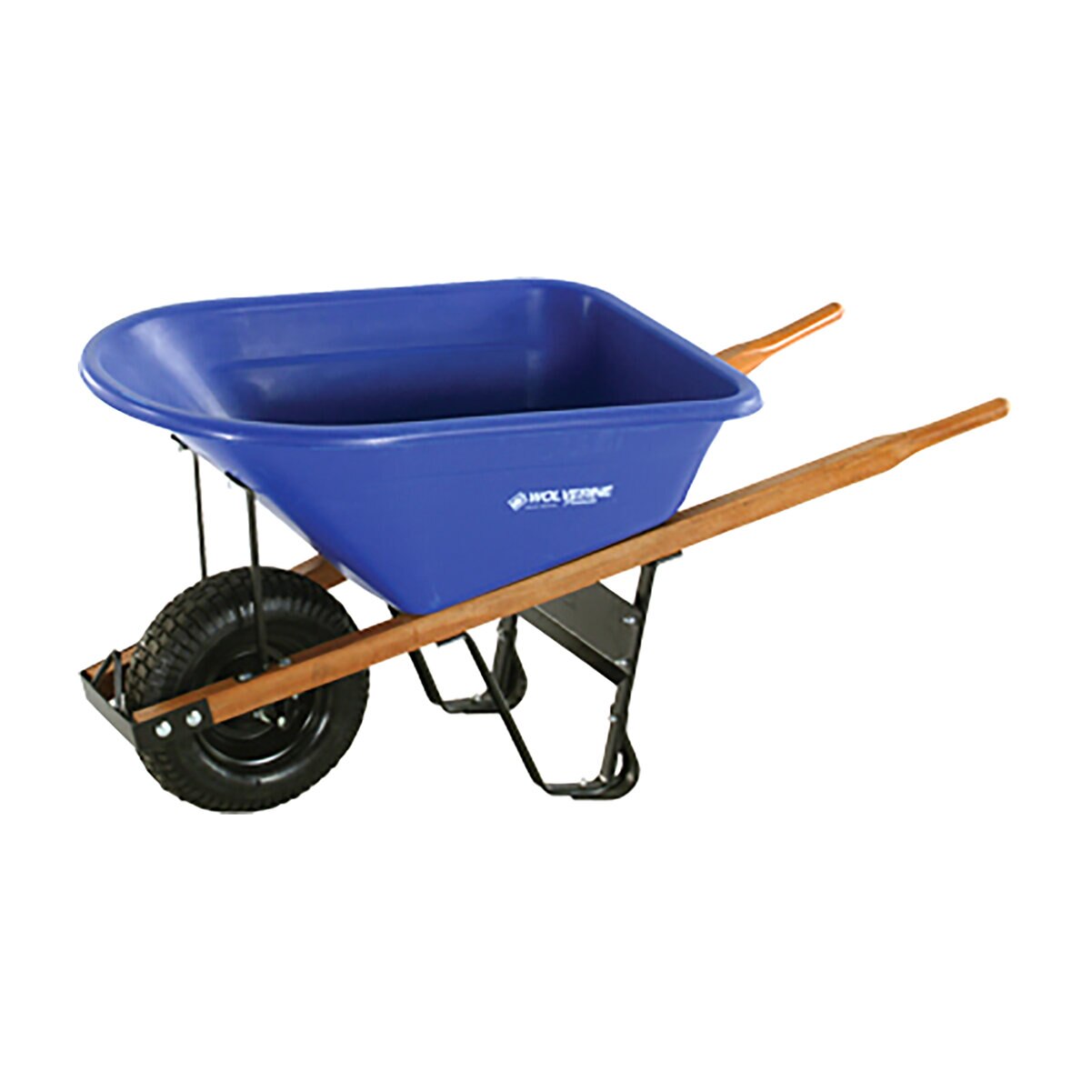 Sure-Loc Wheelbarrow 6 cu ft. Steel Tub Wood Handles w/ 4 Ply Wide Turf ...