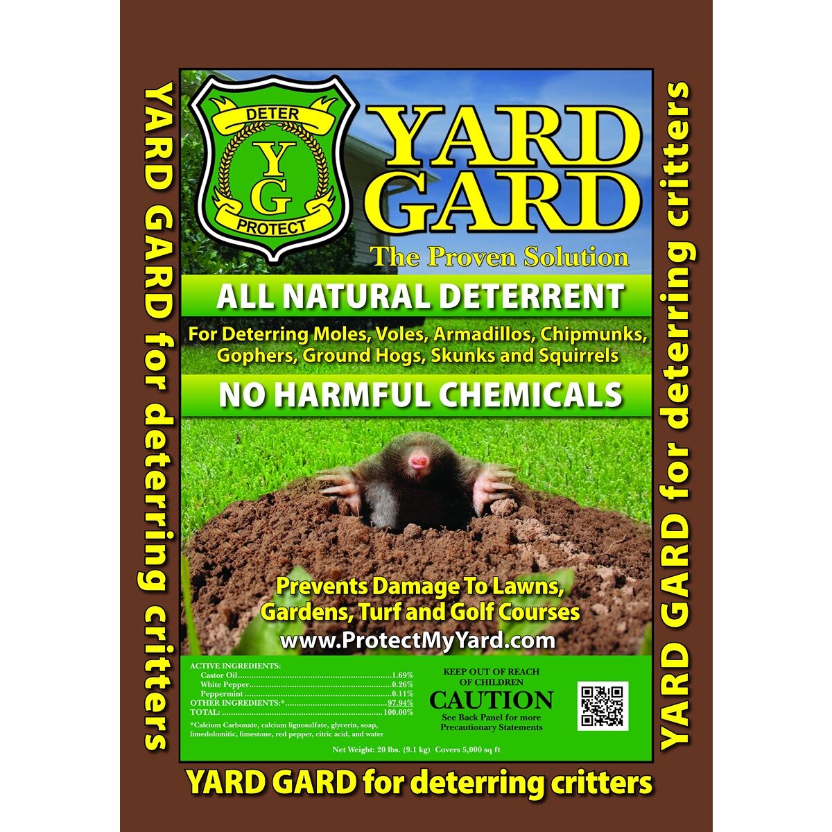 Yard Gard Mole Deterrent/Repellent, Dry Pellet 20 lb. Plastic Bag (QGCY ...