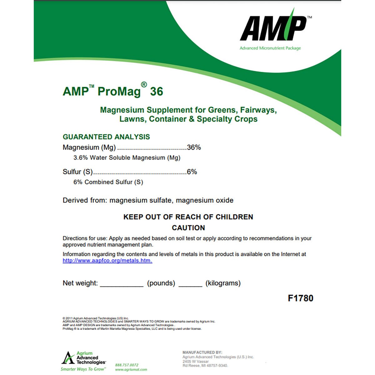 Amp Promag 36E Magnesium Supplement 50 lb. | SiteOne