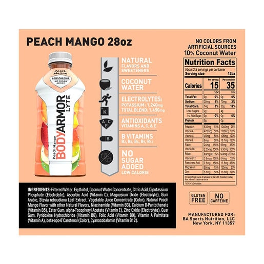 Bodyarmor Peach Mango Lyte | SiteOne
