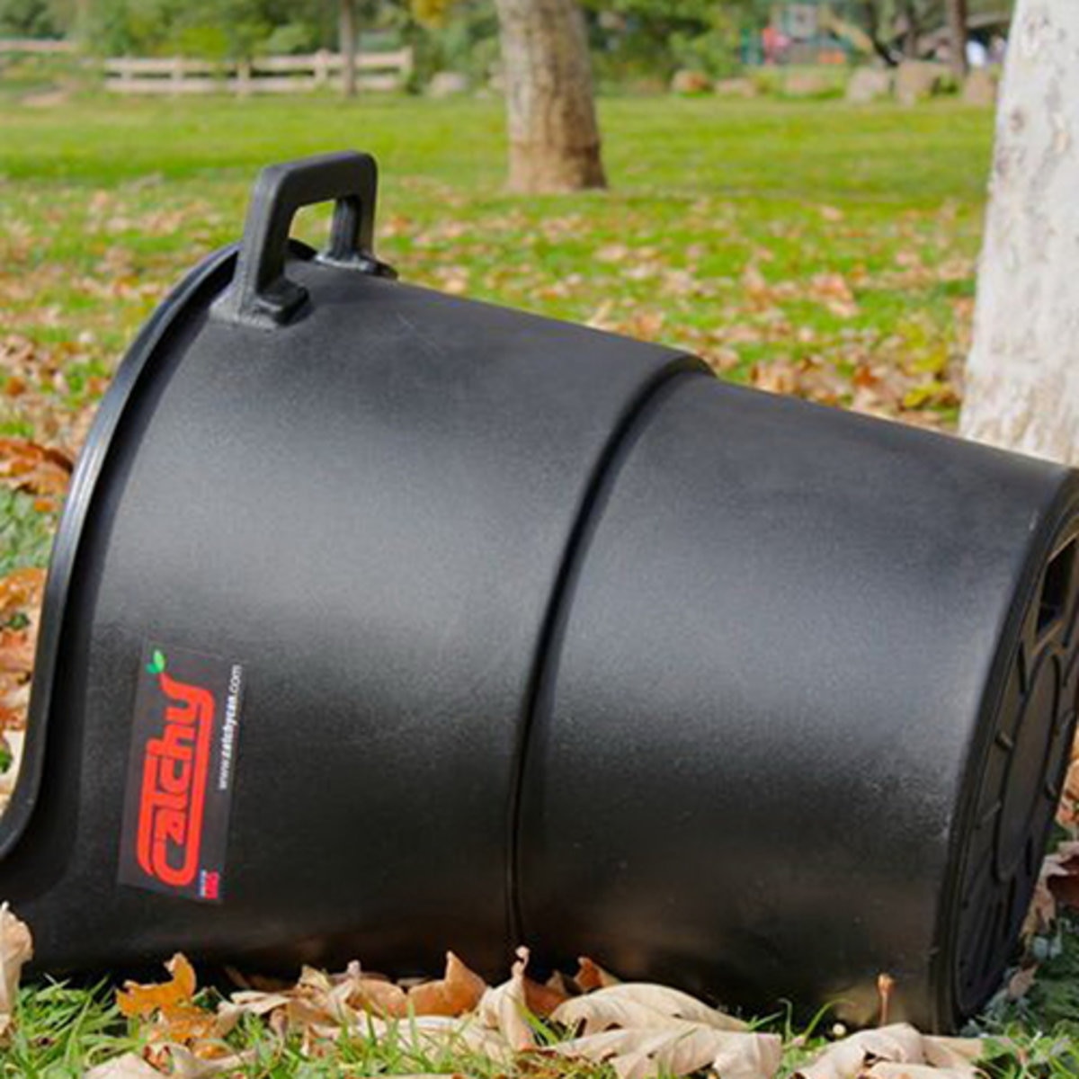 Catchy Can Trash Can Extended Flat Lip Black 30 gal. | SiteOne