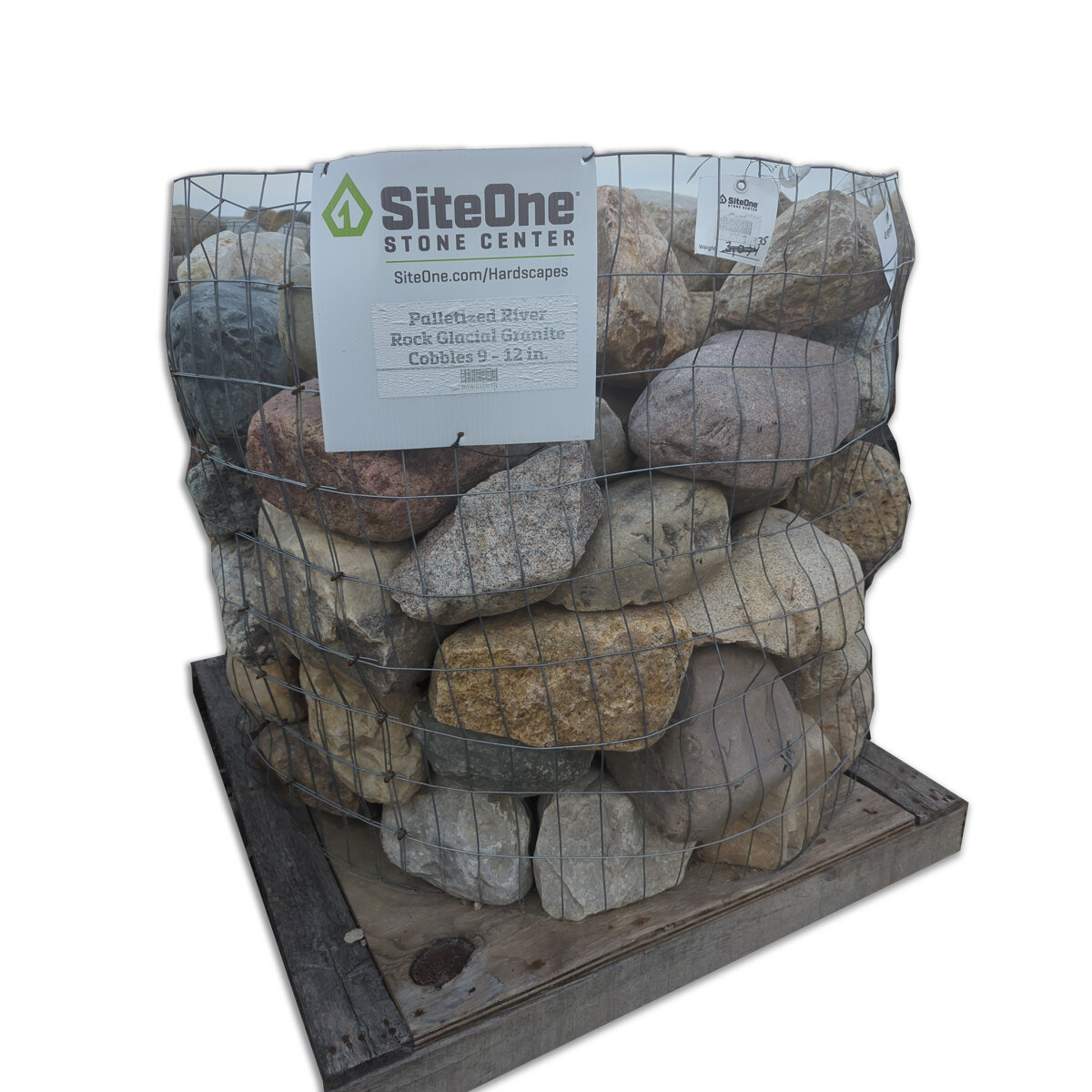Palletized River Rock Glacial Granite Cobbles 9 - 12 in | SiteOne