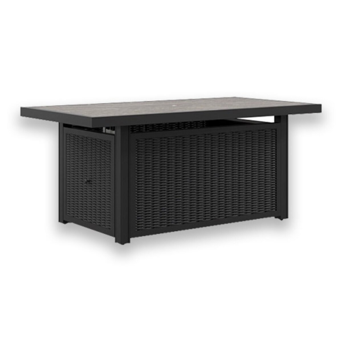 Dark Farmhouse Rectangular Fire Pit Table Black 58 in. | SiteOne