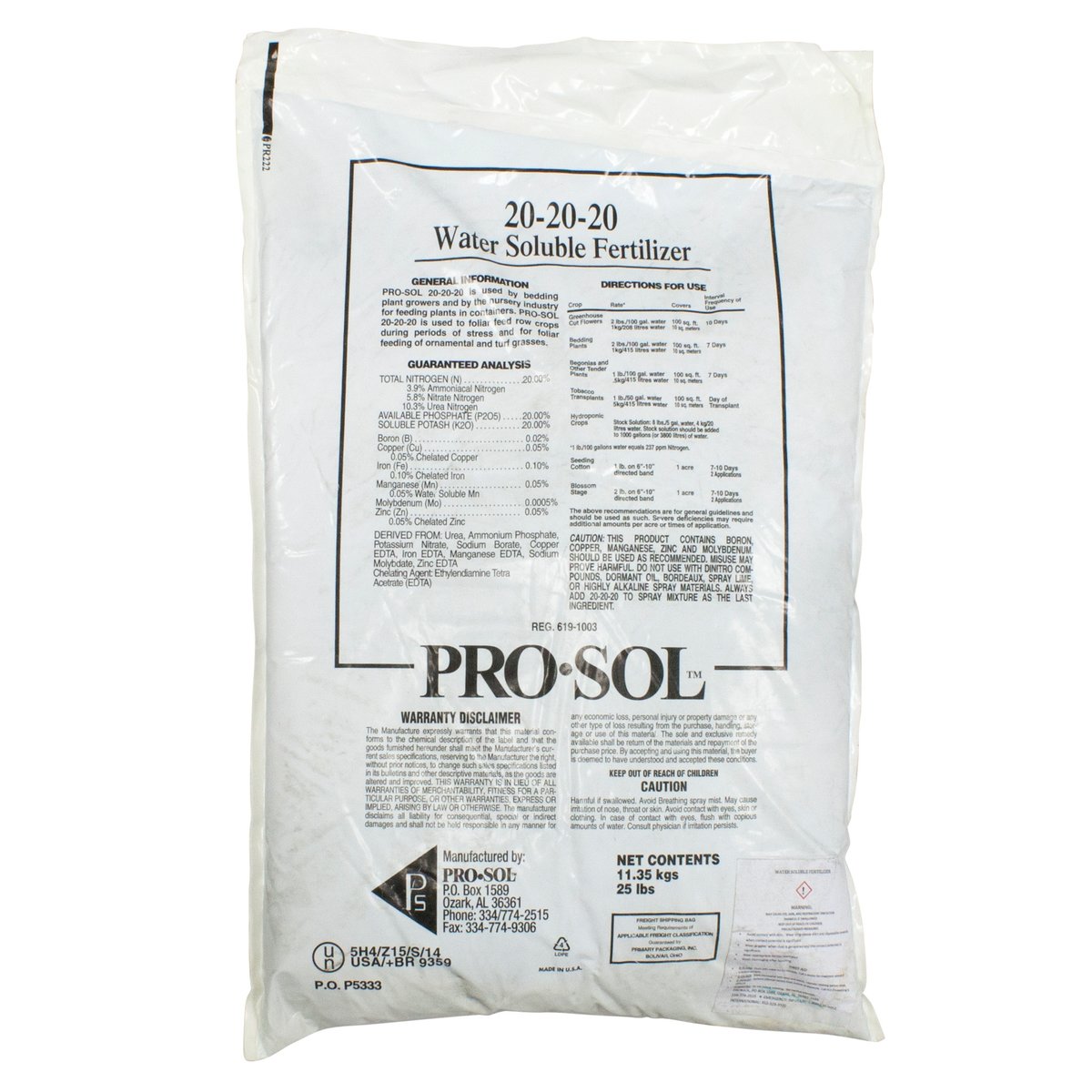 Pro-Sol Soluble Fertilizer 20-20-20 25 lb. | SiteOne