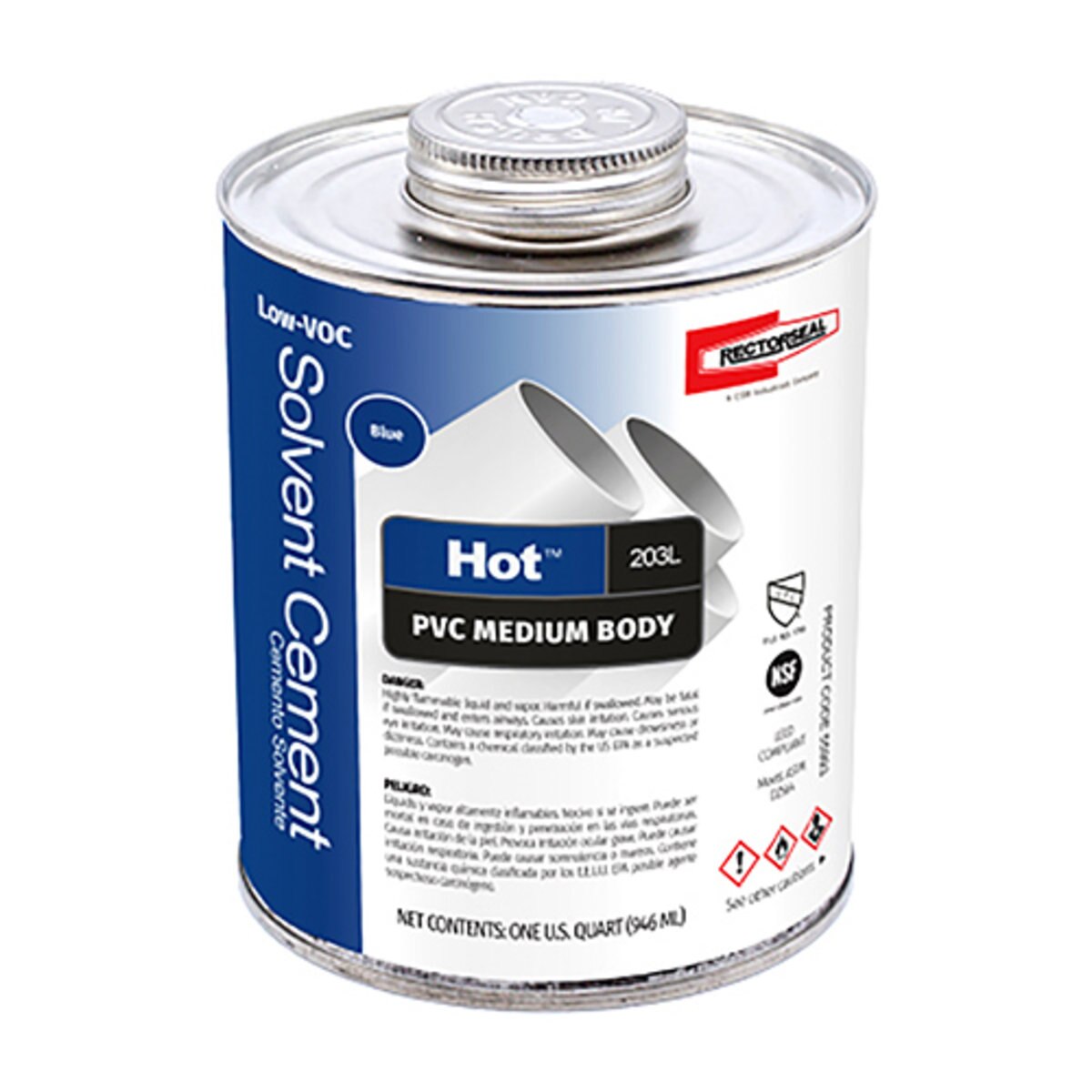 Rectorseal Hot 203L PVC Cement Low VOC Medium Body 1 qt | SiteOne