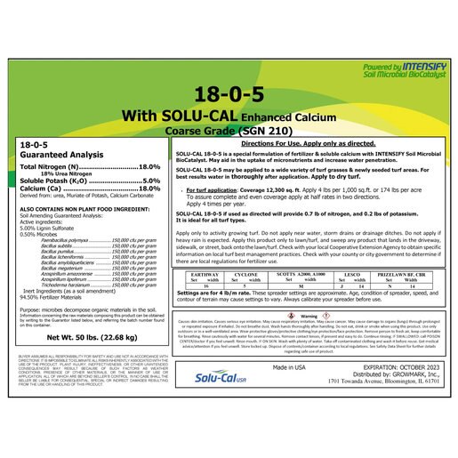 Solu-Cal Fertilizer + 18-0-5 50 lb. | SiteOne