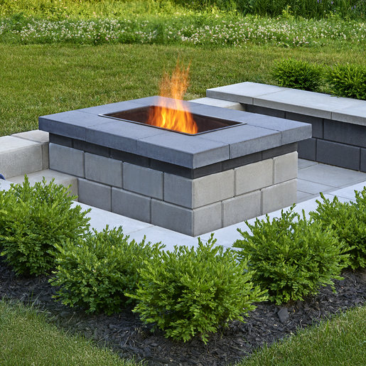 Techo-Bloc Raffinato Fire Pit Greyed Nickel | SiteOne