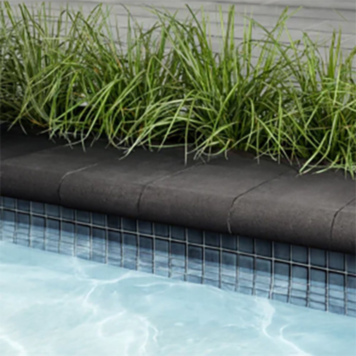 Techo-Bloc Bullnose Wall Cap/Coping Smooth Onyx Black ( | SiteOne
