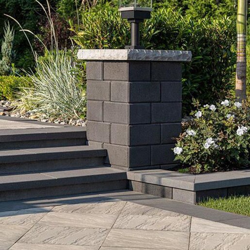 Techo-Bloc Raffinato 180 Pillar/Corner/Edge Smooth Onyx | SiteOne