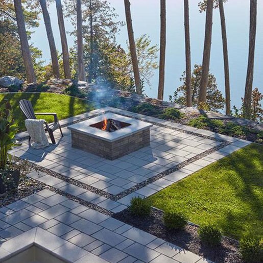 Techo-Bloc Brandon Firepit Square Shale Grey 90 mm | SiteOne US