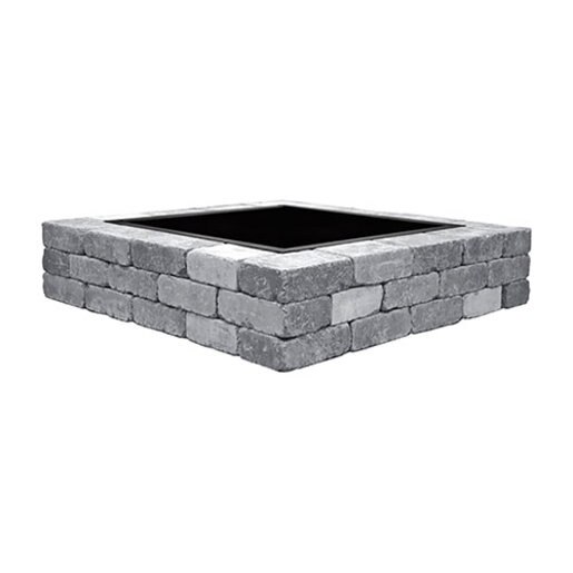 Unilock Sunset Square Fire Pit Limestone w/ Square Inse | SiteOne