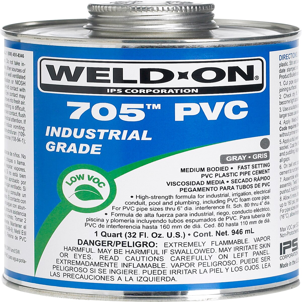 Weld-On 705 Gray PVC Cement Low VOC Medium Body 1 gal. | SiteOne