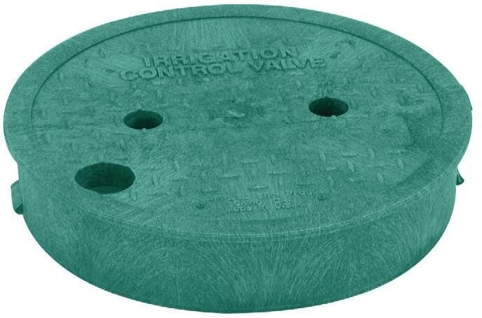 AEP Valve Box Round 10 in. Green Box/Green Lid Overlapp | SiteOne