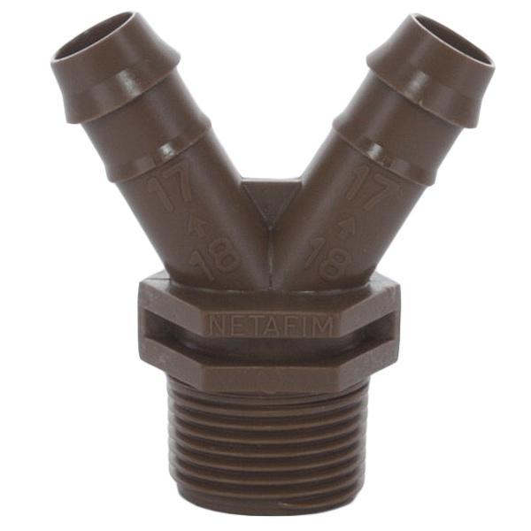 Netafim Techline V 2-Way Adapter 3/4 in. x 17 mm MIPT x | SiteOne