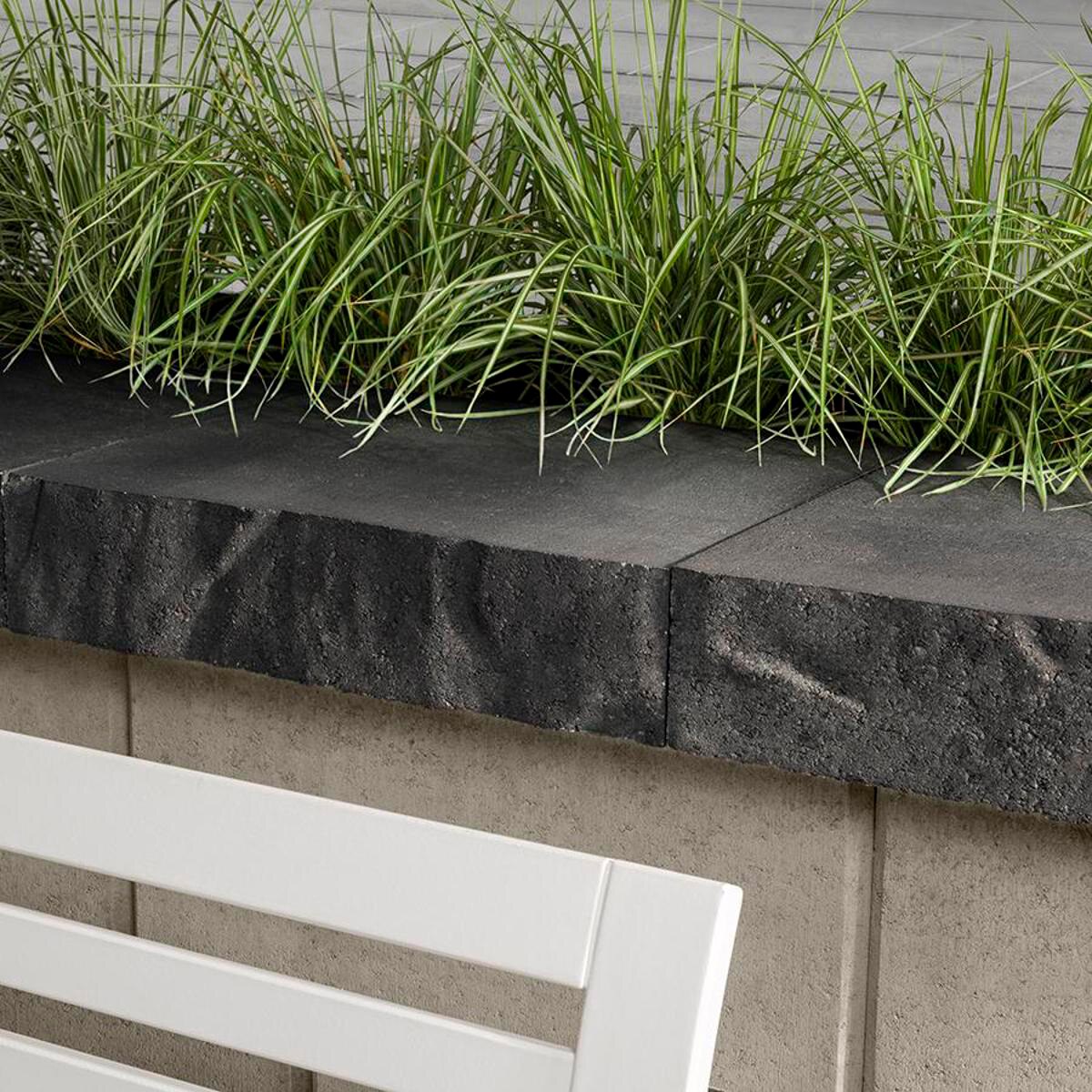 Techo-Bloc Brandon Wall Cap Slate Onyx Black (18 pc./pa | SiteOne